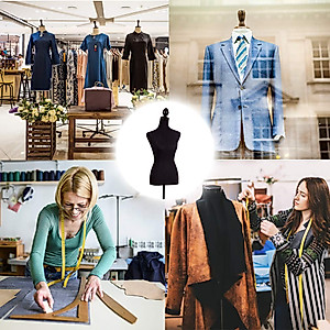 FDW Manikin 60”-67”Height Adjustable Female Dress Model Display Torso Body Tripod Stand Clothing Forms, Black