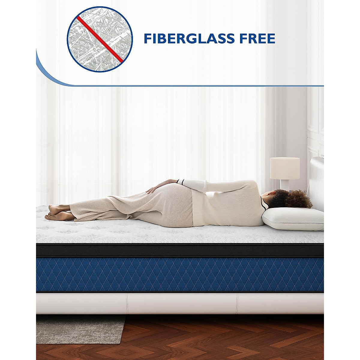 BedStory King Size Mattress - 14 Inch Hybrid King Mattress in a Box - Individual Pocket Springs for Motion Isolation, 76”x80”