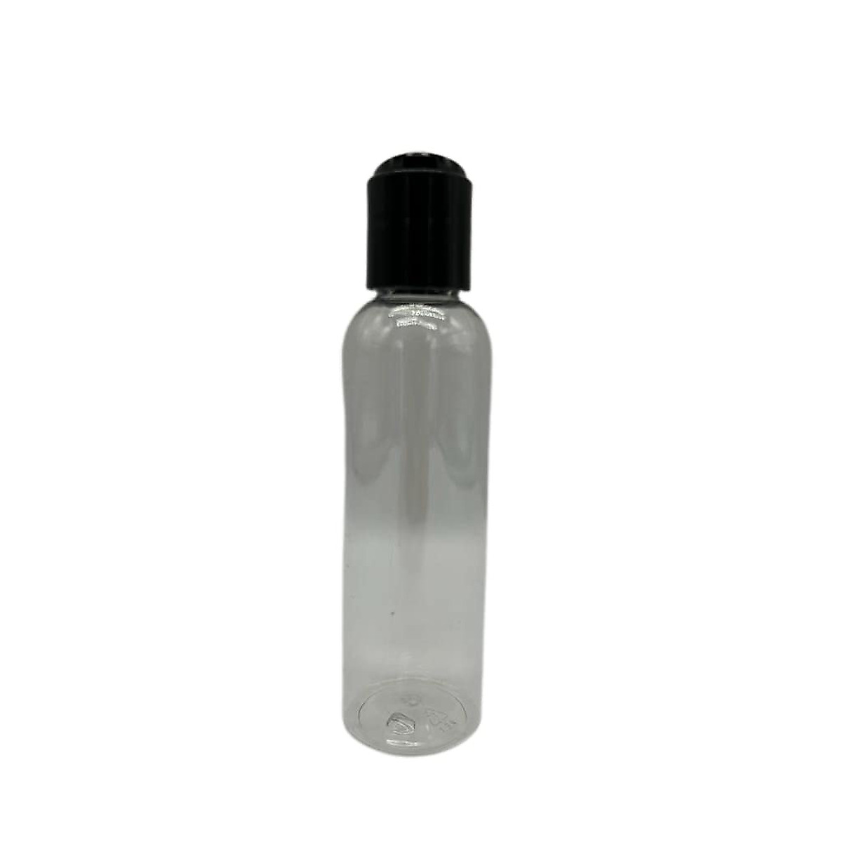 Natural Farms 4 oz Clear Cosmo Plastic Bottles -12 Pack Empty Bottle Refillable - BPA Free - Essential Oils - Aromatherapy | Black Press Down Disc Cap - Made in the USA