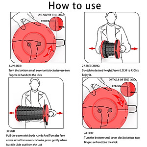 ALEVMOOM Upgraded Telescoping Stool Collapsible Stool with Seat Cushion & Bag, Retractable Folding Camping Stool for Adults Max Load 500lb More Sturdy Lightweight for Fishing Hiking Gardening (red)