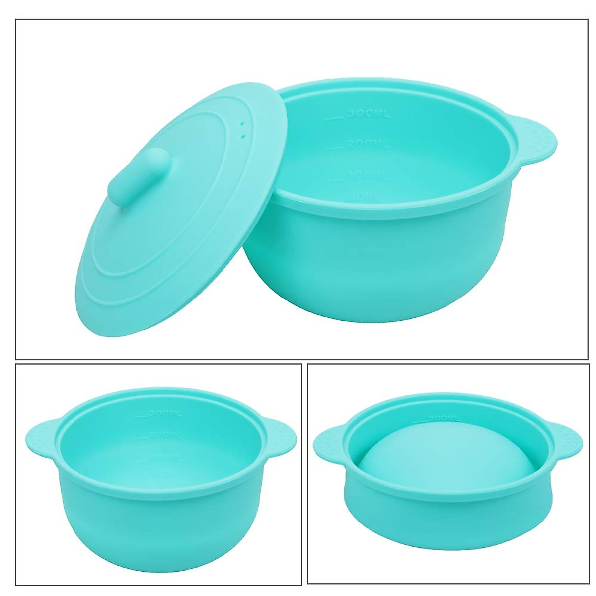 Replacement Pot Set for Wax Warmer Removable Silicone Waxing Bowl and Non-stick Spatulas Home Hair Removal Sticks Reusable Wax Heater Machine Accessory