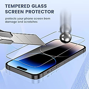 Maxdara [6 in 1] for iPhone 14 Pro Max Screen Protector, 2 Pack iPhone 14 Pro Max Back Screen Protector with 2 Pack Camera Lens Protector and Front Screen Protector Glass, 9H Hardness, Ultra HD