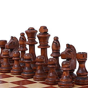 LuckyWish Large Wood Chess Pieces,4.3 Inch King,Chess Pieces Only, No Board
