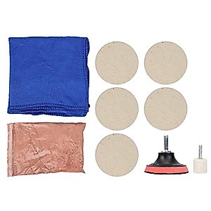 100g Glass Scratch Remover Powder Glass Polishing Kit Wool Polishing Pad Polishing Disc Wheels Set Car Windscreen Windshields Cerium Oxide Powder Polishing Kit