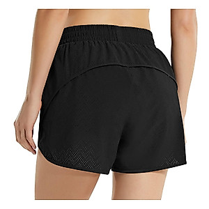 baleaf Women's Swim Shorts Modest Swimsuit Bathing Suit Bottoms 3" Quick Dry Mesh Beach Water Board Shorts with Liner Pocket Black S