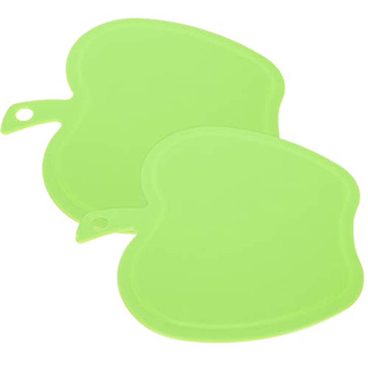 Didiseaon Apples Shape Cutting Boards with Handle for Fruit and Veggies 2pcs Small Plastic Bread Board Cheese Serving Platter Round Charcuterie Boards Green