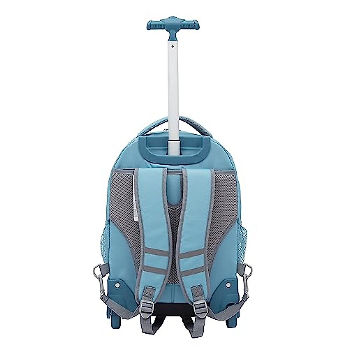 Travelers Club Rolling Backpack with Shoulder Straps, Aqua, 18-Inch