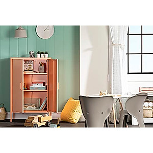 South Shore Crea Metal 2-Door Accent Cabinet, Orange