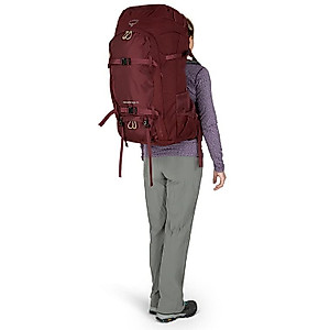 Osprey Fairview Trek 70L Women's Travel Backpack, Zircon Red