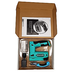 JOAVANI Electric Staple Gun, Cordless Stapler for Upholstery, DIY, Craft, and Decoration. Power Brad Staple Nailer for Wood (with 3000pcs Staples, 1x Staple Remover)