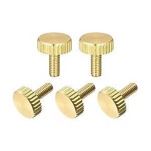 uxcell Knurled Thumb Screws, M3x8mm Flat Brass Bolts Grip Knobs Fasteners for PC, Electronic, Mechanical 5Pcs