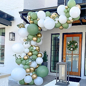 Balloon Arch Kit 137pcs Balloon Garland Kit Latex balloons (Olive Green)