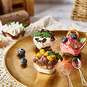 JOLLY CHEF 200 Pack 2.6 oz Mini Dessert Cups with Spoons, Clear Plastic Pudding Appetizer Cups for Party - Small Reusable Serving Bowl Ideal for Christmas Halloween Wedding