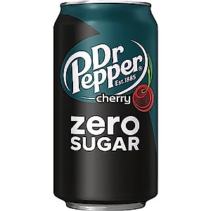 Dr Pepper Cherry Zero Sugar Soda, 12 fl oz cans (Pack of 12)