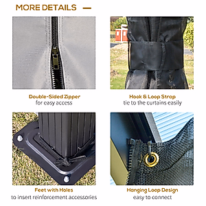 Outsunny 10' x 10' Hardtop Gazebo Canopy with Polycarbonate Roof, Aluminum Frame, Permanent Pavilion Outdoor Gazebo with Netting, for Patio, Garden, Backyard, Deck, Lawn, Gray