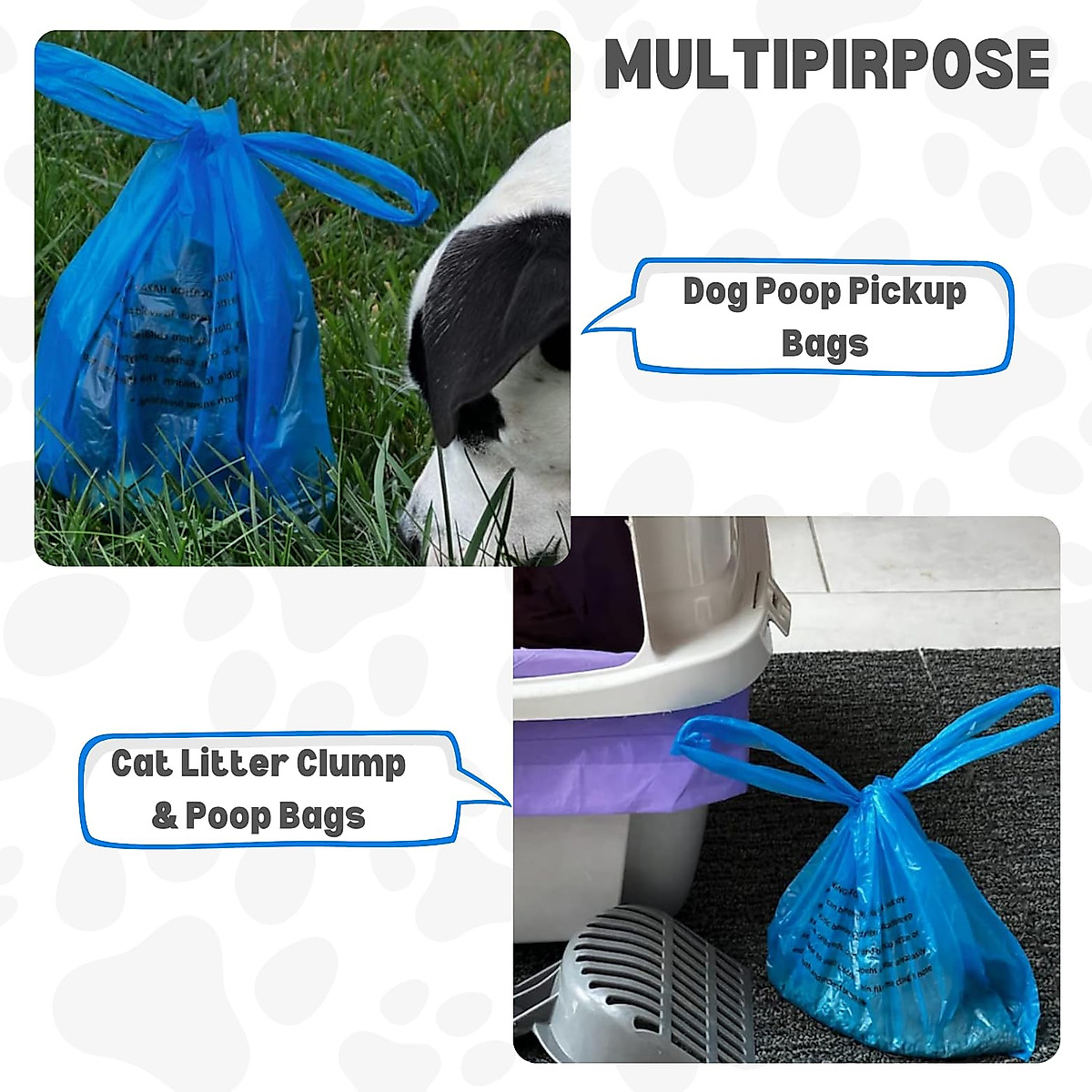 Baby Diaper Bag Disposable (500 Count, Blue) Fresh Baby Powder Scented Easy Tie Handles Bulk Diaper Sacks Disposable Dog Poop Bags Cat Litter Clump & Poop Bags Sanitary Pads Disposal Bags (500 Bags)