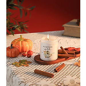 Thanksgiving Fall Scented Candles Set, 2 Pcs 7oz Pumpkin Spice and Apple Cider Candle, Thanksgiving Fall Candle Gifts for Women, Thanksgiving Table Centerpiece, Fall Decorations for Home