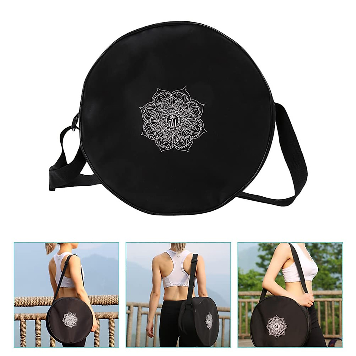 Veemoon Yoga Wheel Yoga Wheel Yoga Mat Bag Carrier, Multi-Functional Thick Canvas Exercise Yoga Tote Sports Accessory Yoga Block, Workout Stuff, Back Roller Organizing Sling Wheel Wheel