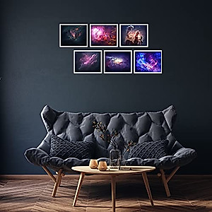 Insire Space Posters Galaxy Galaxy Wall Art Galaxy Posters For Wall - Set of 6 (8x10) Galaxy Posters Space Wall Art - Astronaut Wall Decor Astronomy Pictures - Planet Posters For Wall UNFRAMED