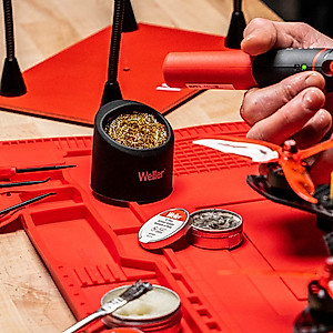 Weller Soldering Brass Sponge Tip Cleaner with Silicone Holder - WLACCBSH-02