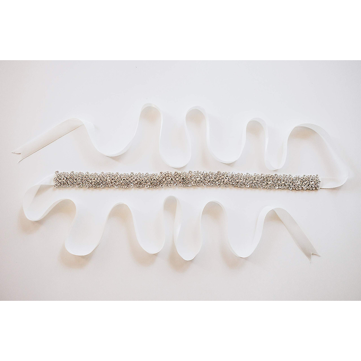 Remedios Rhinestone Bridal Belt Bridesmaid Sash Crystal Wedding Belt Women Dress Accessories, Ivory