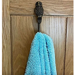 Knobs By Blossom Vintage Antique Brass Iron Wall Hooks Tie Backs Bronze Handmade Metal Animal Hook (18. Owl), TFVSAH