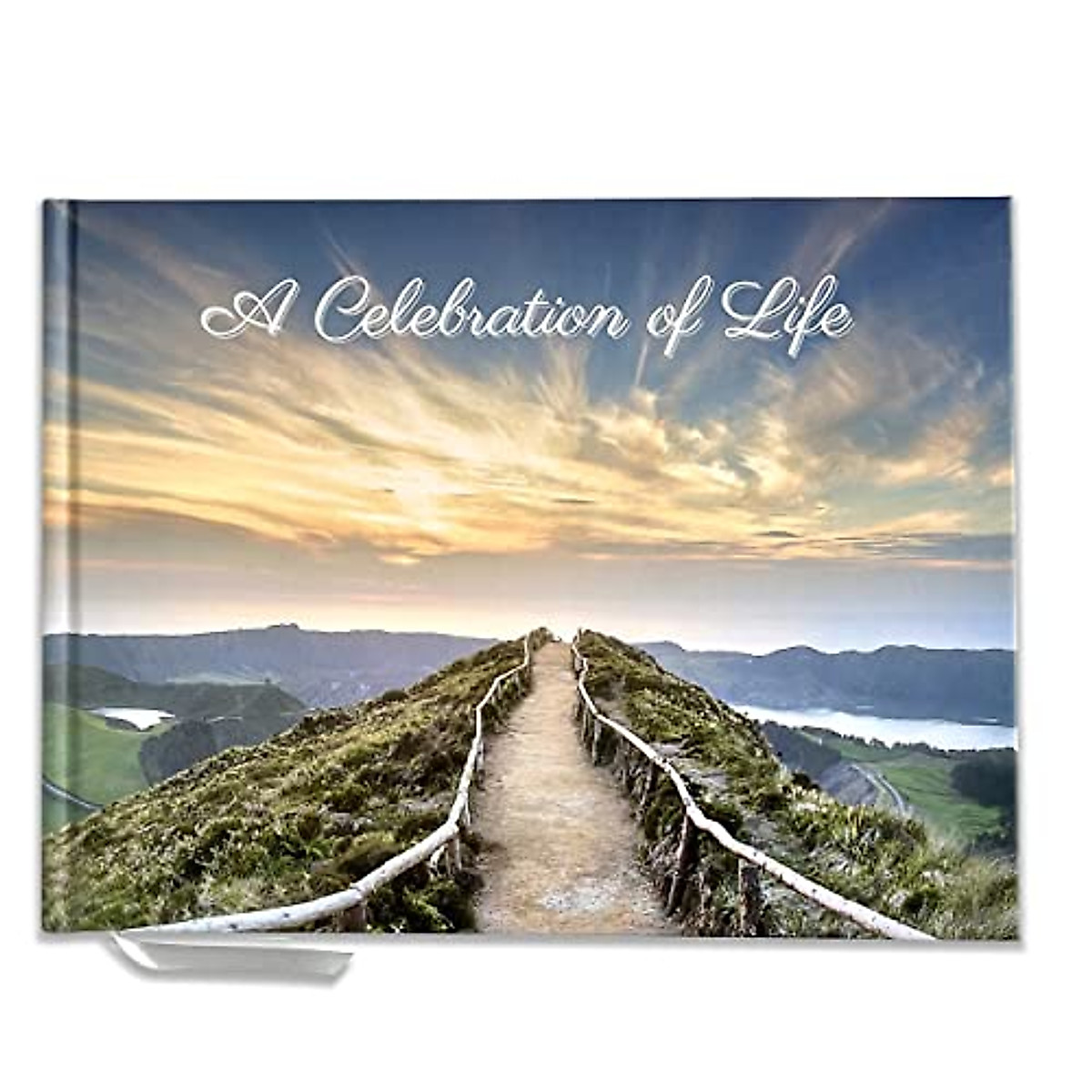 Funeral Guest Book | Memorial Guest Book | Guest Book for Funeral Hardcover | Guestbook for Sign in, Celebration of Life Memorial Service | Funeral Guest Sign Book with Memory Table Card Sign Included (Mountain Top)