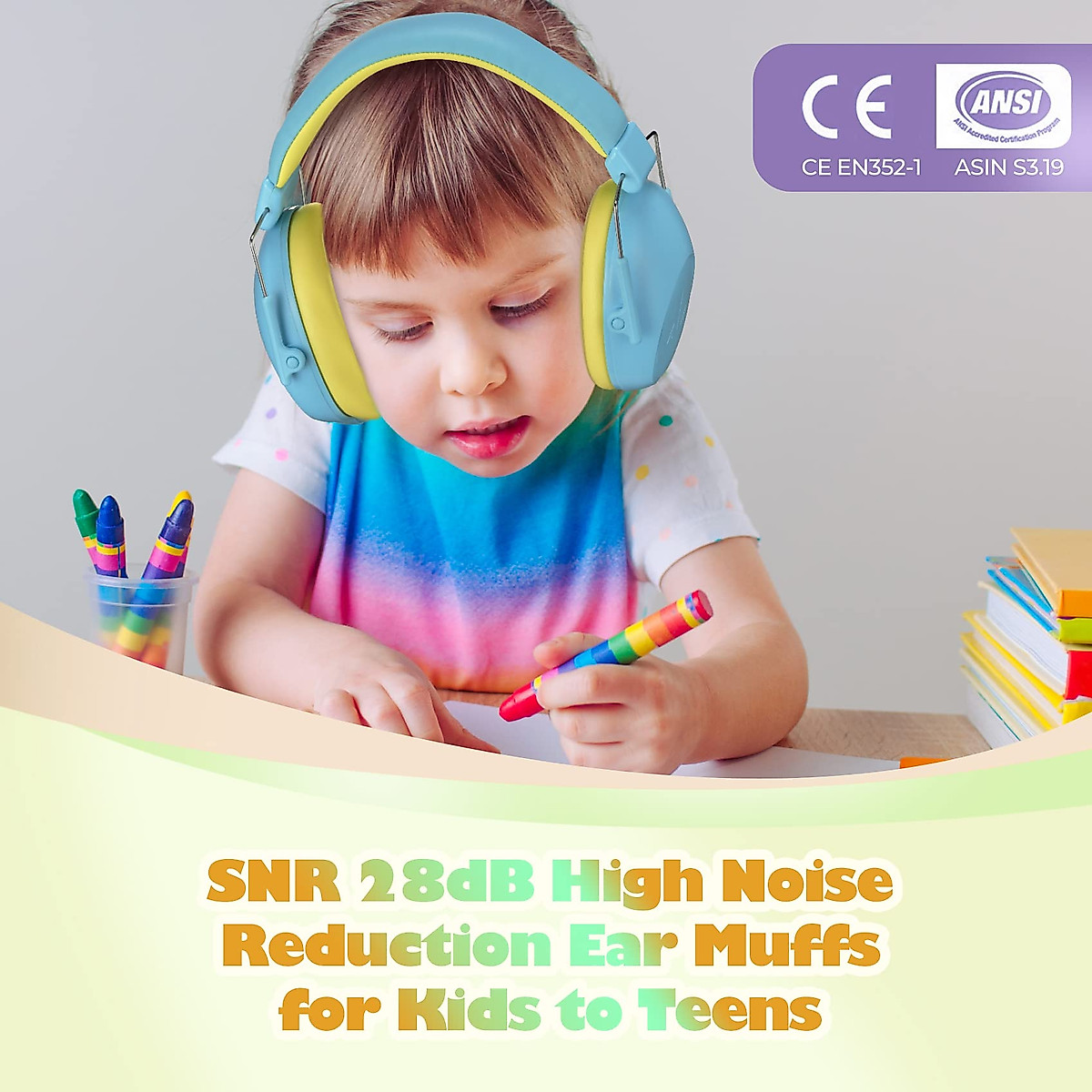 Onhear Kids Noise Cancelling Headphones, SNR 28 dB Kids Ear Protection Earmuffs for Autism, Toddler, Children, Noise Cancelling Sound Proof Earmuffs/Headphones for Concerts, Air Shows, Fireworks