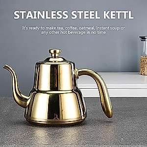 HEMOTON Kettle stovetop filter teapots tea pots iced tea maker teapot with infuser hotpot camping stove camping water jug camping coffee pot vinegar bottle Stainless steel olives