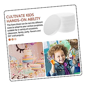 16pcs White Foam disc Fake Cake Tray Foams Cake Tray Foams Cake Stand Craft Foam Round Foam Circles Craft DIY Foams Round Cake pan Foams Cake Plate Unique Bottom Bracket Child