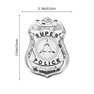 Yardwe 2Pcs Police Badge Halloween Cop Cosplay Costume Accessory Role Play Dress Up Prop for Birthday Party Favors Gifts