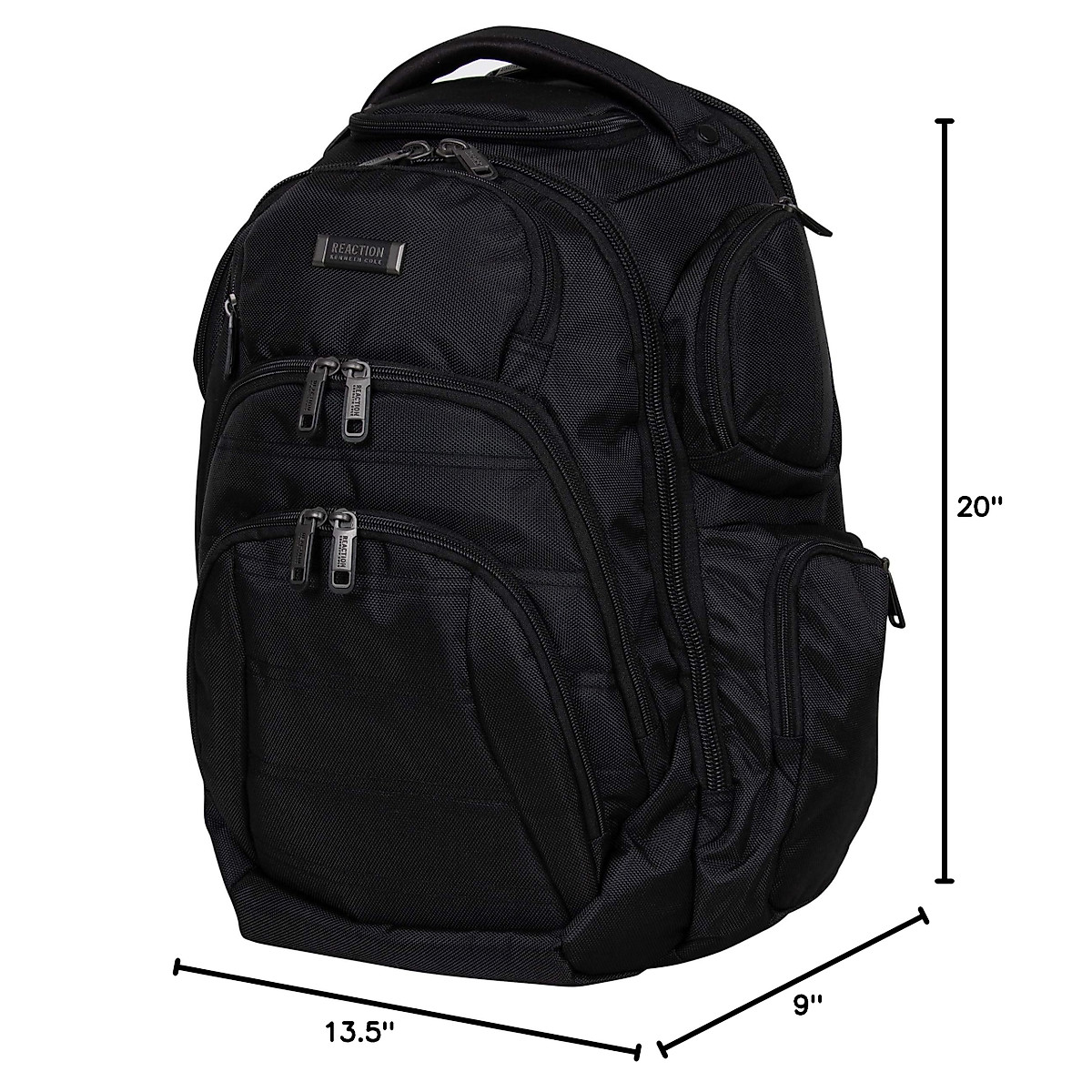 Kenneth Cole Reaction Pack-of-All-Trades' Multi-Pocket 17.0” Laptop & Tablet Business Travel Backpack, Black, One Size