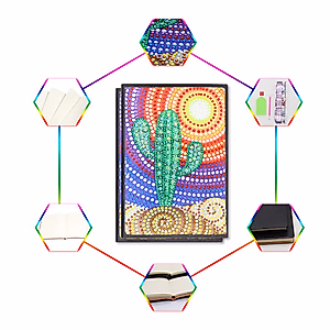 DCIDBEI 2-Pack DIY Diamond Paintings Notebook 5D Diamond Art Notebooks Paper A5 50 100 Art Diamond Notebook Kid Stitch Cross Stitch Notebooks Sketch Books for Adults DIY Diamond Dots Notebooks Blank