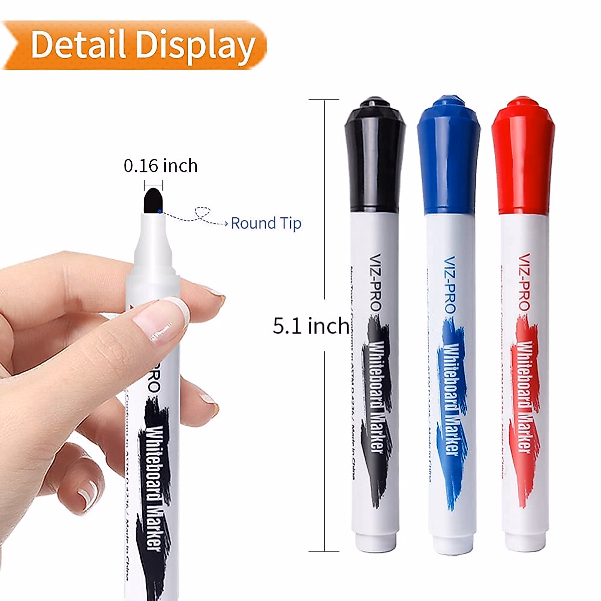 VIZ-PRO Magnetic Whiteboard/Dry Erase Board, 18 X 12 Inches, with 1 Eraser & 14 Markers & 4 Magnets