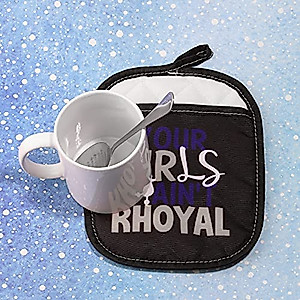 G2TUP Sigma Gamma Rho Sorority Oven Mitts Heat Resistant Your Girls Ain’t Rhoyal Kitchen Decor SGRho Sorority Gift (Your Girls Ain’t Rhoyal)