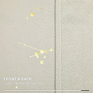 Deconovo Blackout Curtains for Living Room, Curtains 84 Inches Long, Set of 2 - Constellation Pattern Foil Printed Curtains, Light Blocking Curtain (Beige, 42 x 84 Inch, 2 Panels)