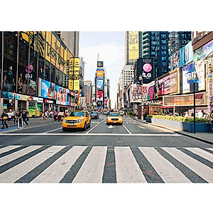 NYC Time Square Buildings Photo Backdrops Taxi New York Fashion Street Party Photography Background Adult Portrait Studio Booth Props Banner 7x5ft