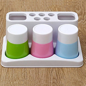 Eslite Toothbrush Toothpaste Holder Stand for Bathroom Storage Organizer