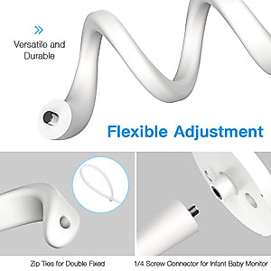 Koroao Adjustable Crib Mount for Infant Optics DXR-8/PRO/Motorola Baby Monitor, Versatile for Infant Optics Baby Monitor Versatile Twist Holder Without Tools or Wall Damage(White)