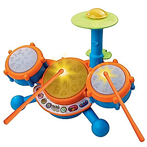 VTech KidiBeats Kids Drum Set, Orange