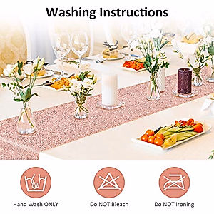 Syntus Sequin Table Runner Rose Golden, 2 Pack 12 x 72 inch Glitter Rose Gold Table Runner Rectangle for Graduation Party Supplies Decorations Wedding, Birthday & Baby Shower