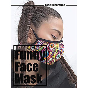 LUDRESS Funny Cotton Face Mask Yellow Washable Grimace Facial Cover Reusable Face Party Masquerade Genie Costume Accessories