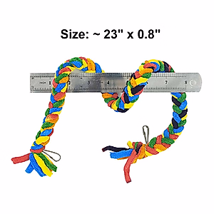 RIOUSSI Handmade Hanging Sugar Glider and Rat Toys for Climbing/Exercising/Jungle Exploration, Cage Accessories, Random Color, 4 Pack