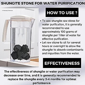 Raw Shungite Stones Crystal Rock, Real Shungite Stones for Water Purification - 30-70mm Piedra Shungite Original (5 Pieces)