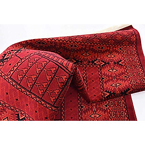 Unique Loom Tekke Collection Over-Dyed Saturated Traditional Torkaman Area Rug, 5 x 8 ft, Red/Black