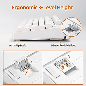 LTC NB1041 Nimbleback Wired Mechanical Keyboard, Hot-Swappable 104Keys RGB Backlit Gaming Keyboard, Red Switch/White
