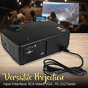 Pyle Full HD DLP 1080P 3000 Lumens Projector Home Theater High Performance Ceiling Mountable, System & Keystone Adjustment for TV, Laptop & Business Office Presentation-(PRJLEDLP205)