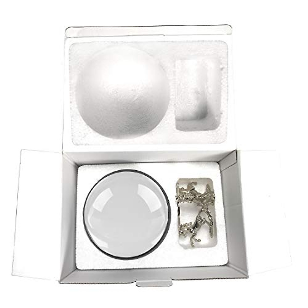 Amlong Crystal Clear Crystal Ball 150mm (6 inch) with Unicorn Stand and Gift Package for Decorative Ball, Lensball Photography, Gazing Divination or Feng Shui, and Fortune Telling Ball