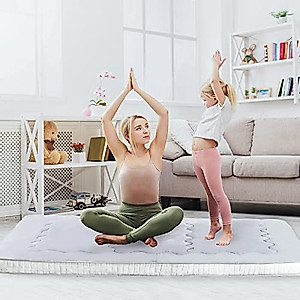 KIAYACI Floor Mattress Japanese Floor Mattress Tatami Floor Mat Quilted Bed Mattress Topper College Dorm Roll Up Mattress Sleeping Pad Breathable Floor Lounger Full Size