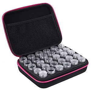 Joyzan Embroidery Diamond Storage Box, 30 Slots Compartments Clearly Double Seal Painting Storage Containers Case Organizer for DIY Art Craft Nail Diamonds Bead (Rose Red)